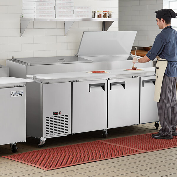 Avantco APPT-91-HC 91" 3 Door Refrigerated Pizza Prep Table